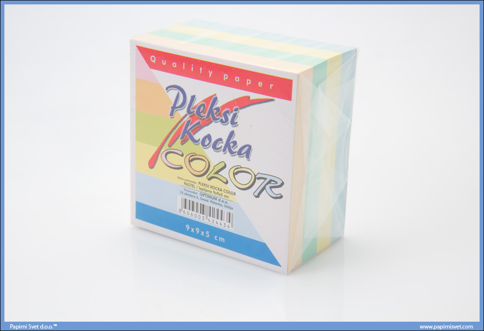 Pleksi kocka COLOR 9x9x5 cm - Papirni Svet