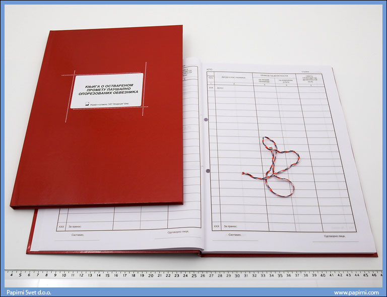 KPO Knjiga o ostvarenom prometu paušalno oporezovanih obveznika A4 ...