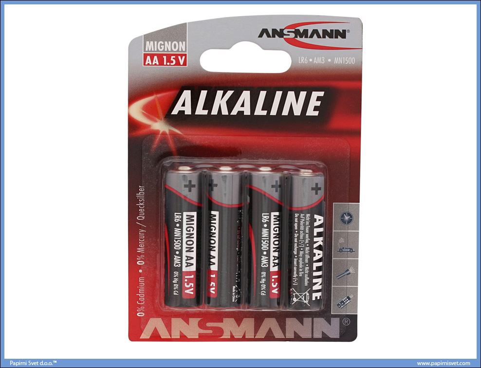 Baterije LR06 AA Alkaline 1/4, Ansmann - Papirni Svet