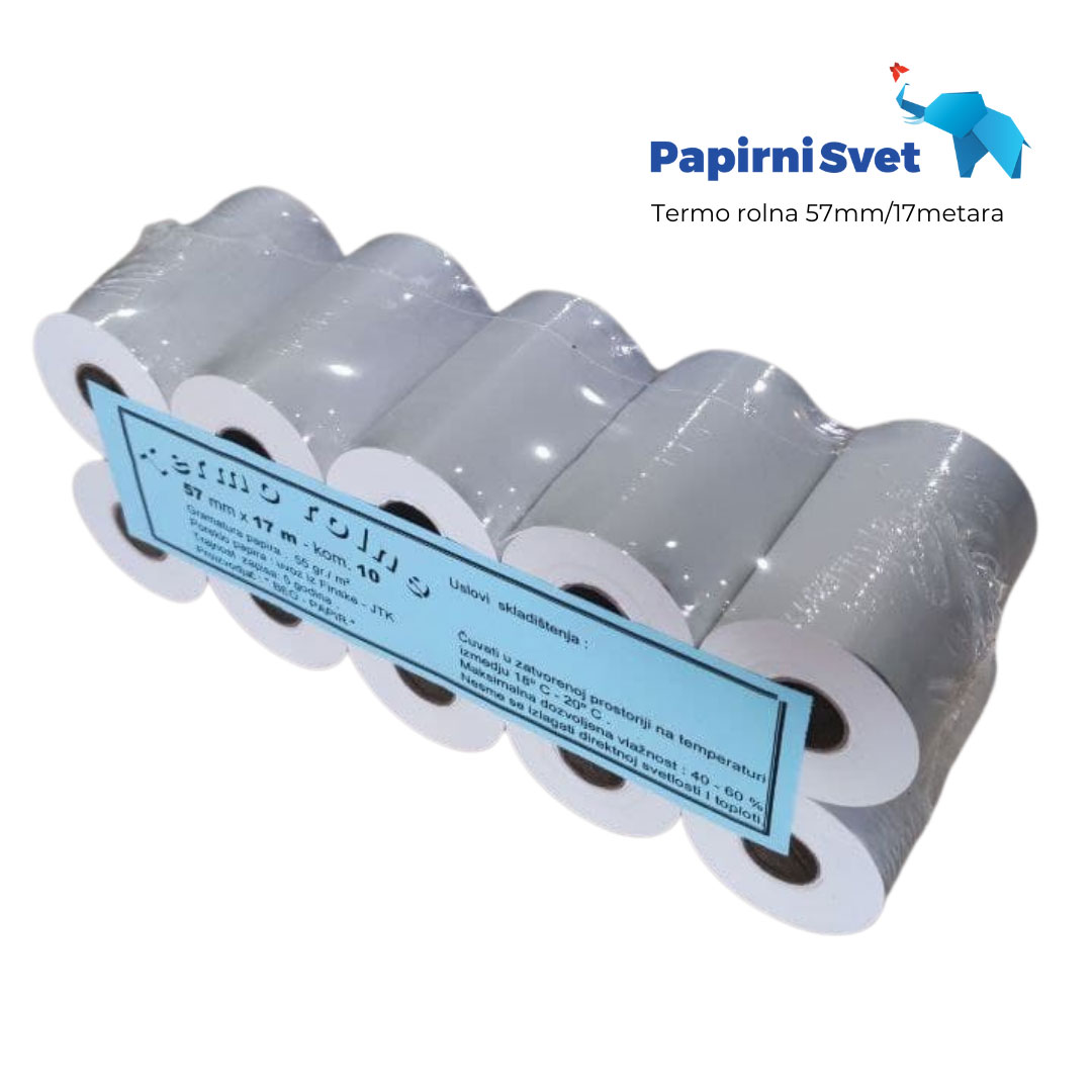 Termo rolne 57mm Φ33 1/10, 17metara - Papirni Svet